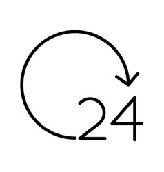 24 hours number with arrows around line style Vector Image