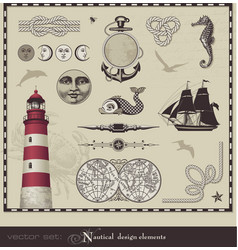 Nautical Sea Design Elements Royalty Free Vector Image