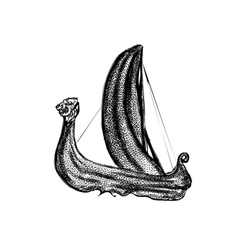 Vikings boat stencil Royalty Free Vector Image