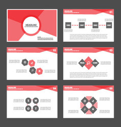 Red presentation templates infographic elements Vector Image