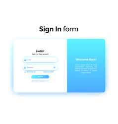 Modern login template form ui design Royalty Free Vector