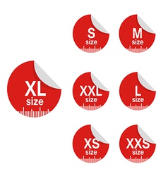 Set of realistic size clothing label isolated Vector Image