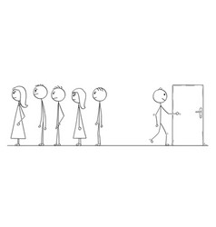 Cartoon of line of people waiting in queue Vector Image