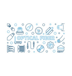 Fiber optic cable concept outline banner Vector Image