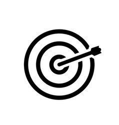 Flat icon design target with arrow goal achieve Vector Image