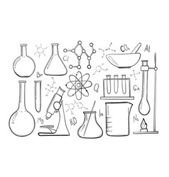 Laboratory equipment set science chemistry Vector Image
