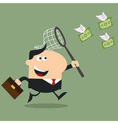 Flying money cartoon Royalty Free Vector Image