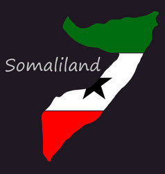 Map of somaliland with flag Royalty Free Vector Image