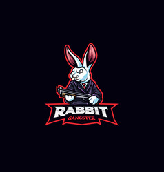 Rabbit mascot esport logo design Royalty Free Vector Image