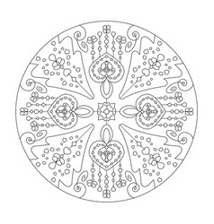 Christmas mandala coloring page Royalty Free Vector Image