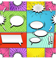 Comic book page speech bubbles set Royalty Free Vector Image