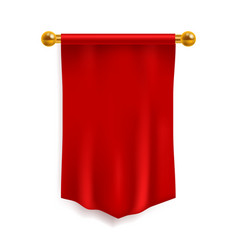 Red pennant 3d realistic empty textile hanging Vector Image