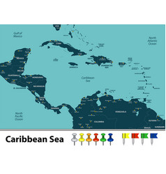 Maps with flags caribbean Royalty Free Vector Image