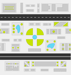 City top view town map seamless pattern Royalty Free Vector