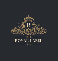 Luxury royal logo set crest emblem heraldic Vector Image