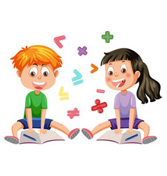 Kids playing with math toy Royalty Free Vector Image