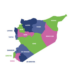 Syria - political map of governorates Royalty Free Vector