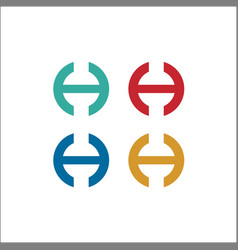 Abstract circle grinding monoline logo minimalist Vector Image