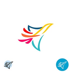 Airplane fly out logo plane taking off stylized Vector Image