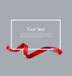 Frame and border of red ribbon template elements Vector Image