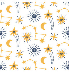 Childish seamless pattern hand drawn space Vector Image
