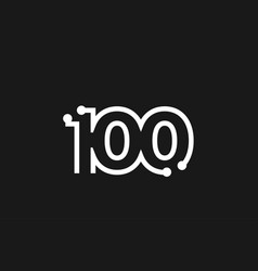 Gold number 100 logo icon design Royalty Free Vector Image