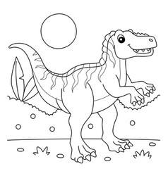 Utahraptor coloring page for kids Royalty Free Vector Image