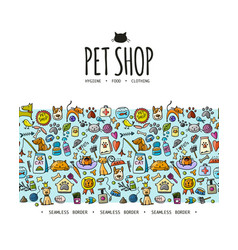 Pet shop background for your design Royalty Free Vector