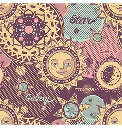 Seamless pattern with ancient astronomical Vector Image