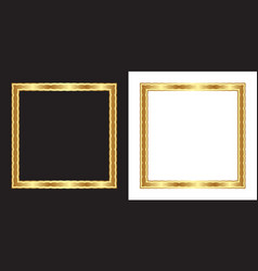 Gold color photo frame blank background design Vector Image