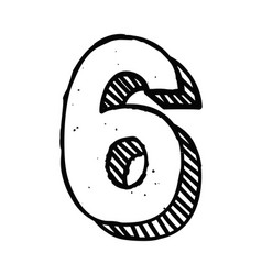 Sign language number 6 Royalty Free Vector Image