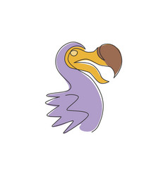 One single line drawing adorable fun dodo bird Vector Image