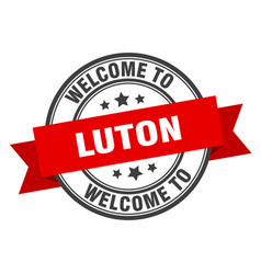 Welcome to luton red stamp Royalty Free Vector Image
