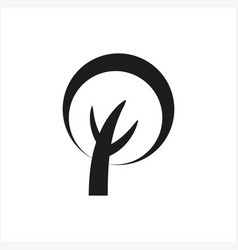 Simple minimal black tree icon symbol style Vector Image