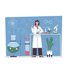 Biological research lab interior Royalty Free Vector Image