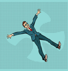 Businessman making snow angel money dollars a lot Vector Image