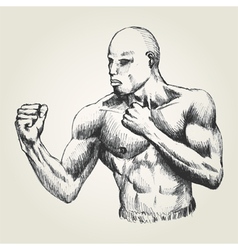 Muscle bodybuilder back pose Royalty Free Vector Image