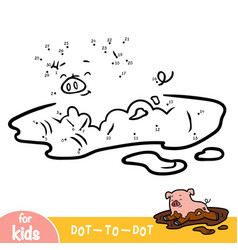 Color number education game pig Royalty Free Vector Image