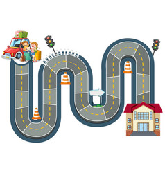 Racing road board game template Royalty Free Vector Image
