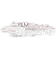 Documentary word cloud concept Royalty Free Vector Image