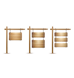 Wooden board sign hanging on a rope Royalty Free Vector