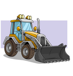 Front end loader bulldozer construct machines Vector Image