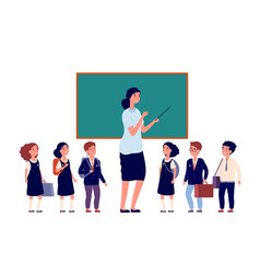 Teacher and student on lesson at classroom Vector Image