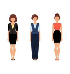 Collection women in office clothes Royalty Free Vector Image