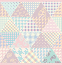 Pink plaid patchwork background Royalty Free Vector Image