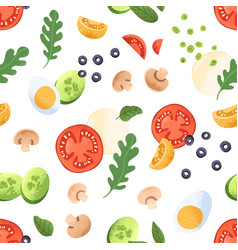 Seamless pattern with fresh green plants Vector Image