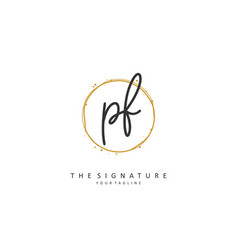 Pf initial letter handwriting and signature logo Vector Image