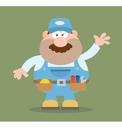 Waving Mechanic Cartoon Royalty Free Vector Image