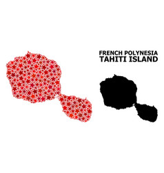 Red starred pattern map menorca island Royalty Free Vector