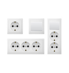Electrical socket type b with switch power plug Vector Image